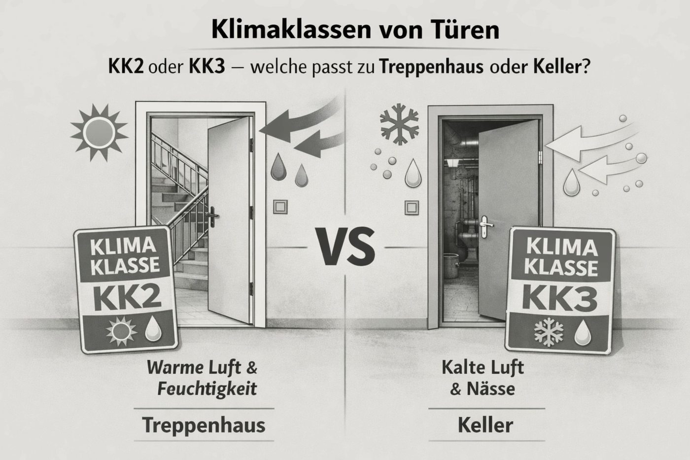 Klimaklassen von Türen: KK2 oder KK3 für Treppenhaus oder Keller?