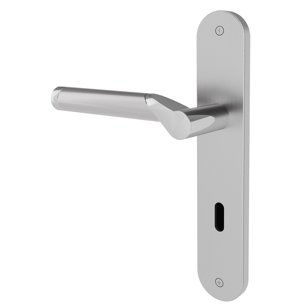 Langschildgarnitur rund L- Form gerade Modell Sevora Edelstahl ...