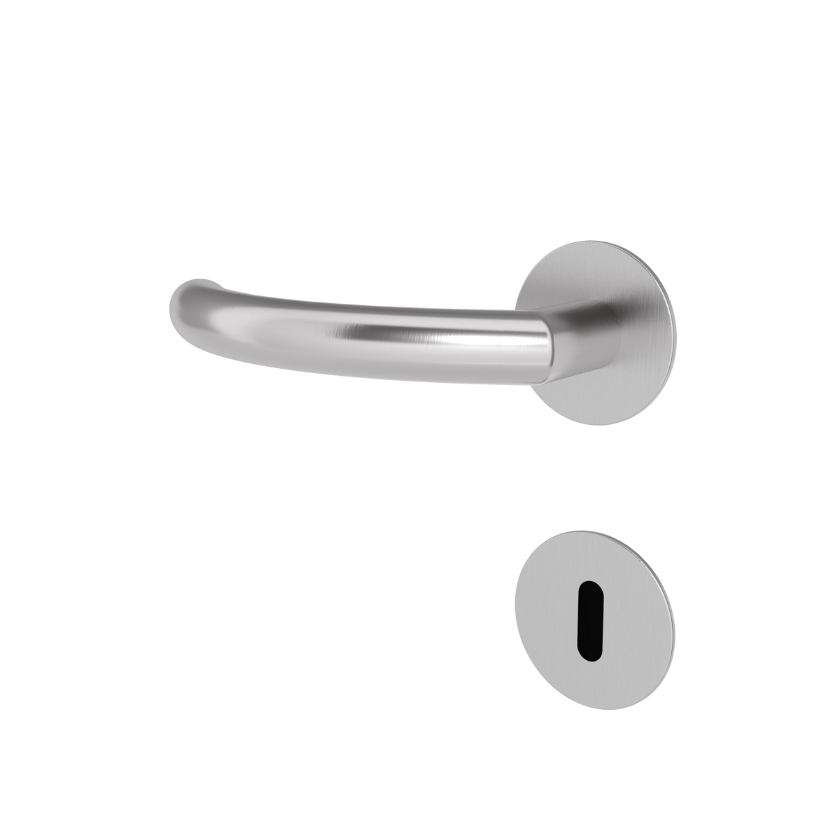 Türgriff mit Flachrosette rund L-Form gebogen Modell Laroa Edelstahl ...